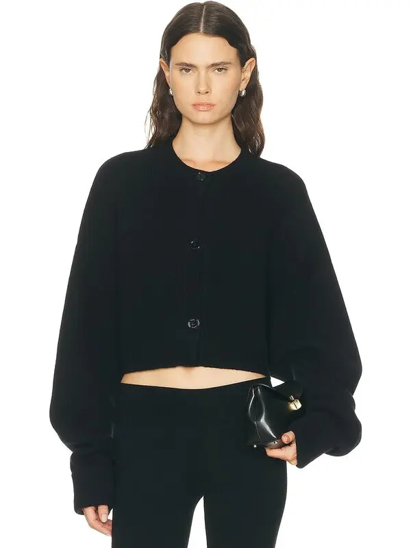TOTEME Cropped Oversized Cardigan - Black