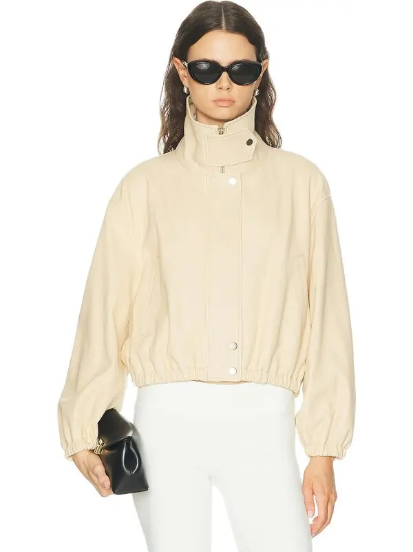 Nour Hammour Pia Leather Jacket - Ivory