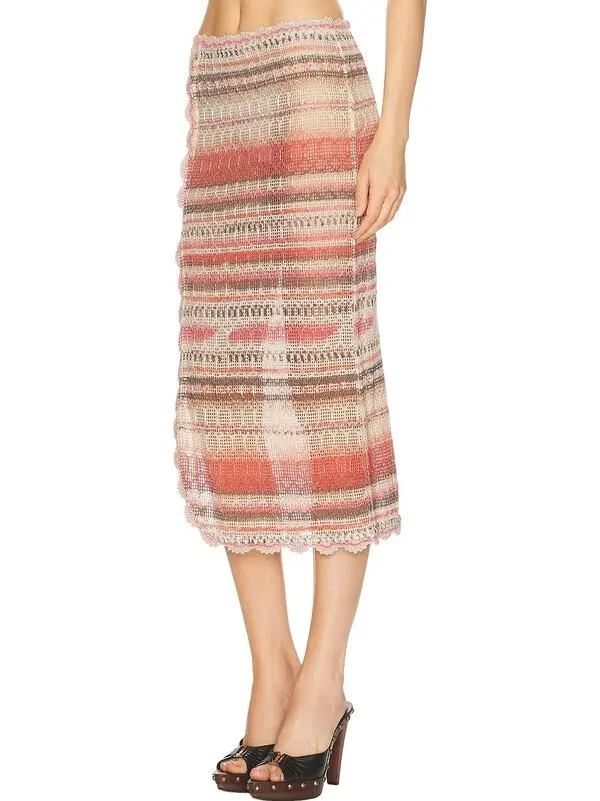 Isabel Marant Noryane Crochet Skirt - Pink