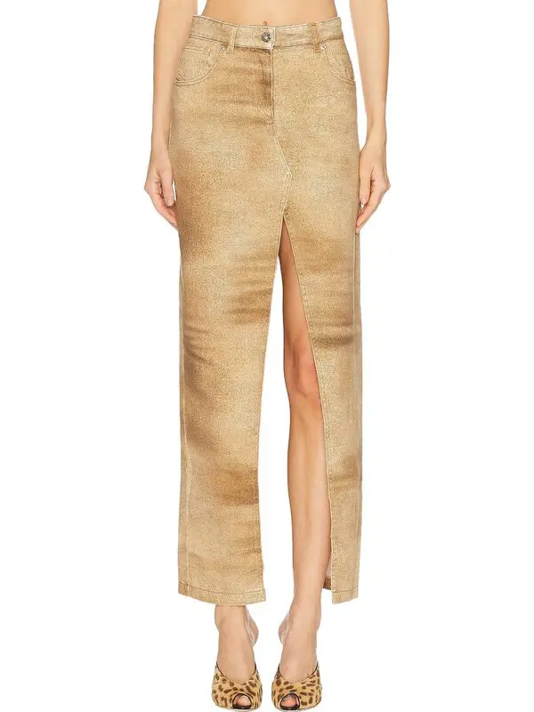 Blumarine Denim Skirt - Amphora Beige & Toffee