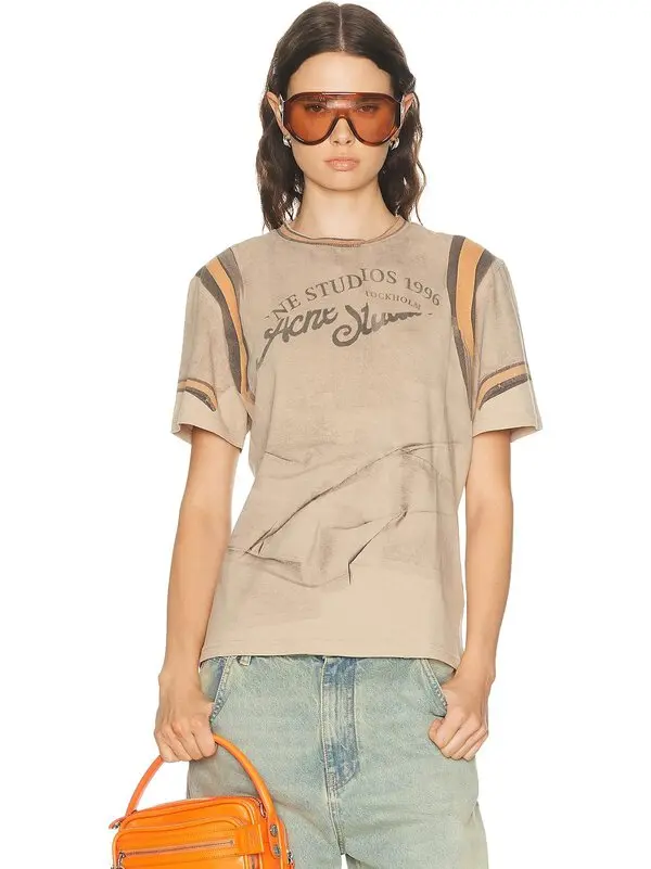 Acne Studios Eram Graphic Top - Sand Beige
