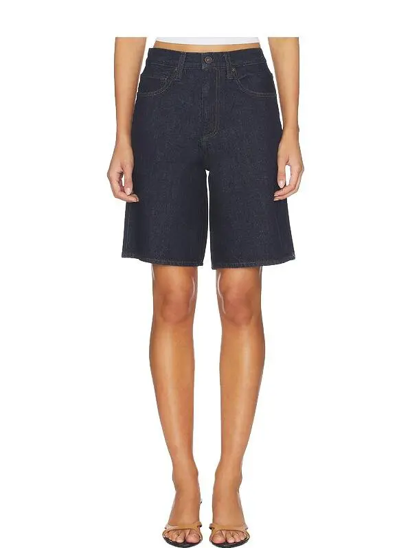 Paige Faye Rigid Denim Shorts - Blue