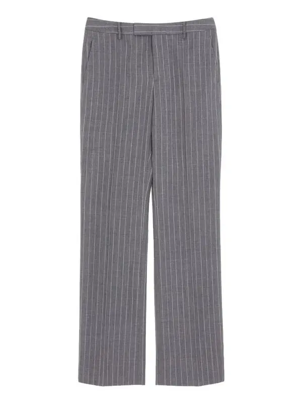 Valentino Garavani Pinstripe Wool Trousers - Grey