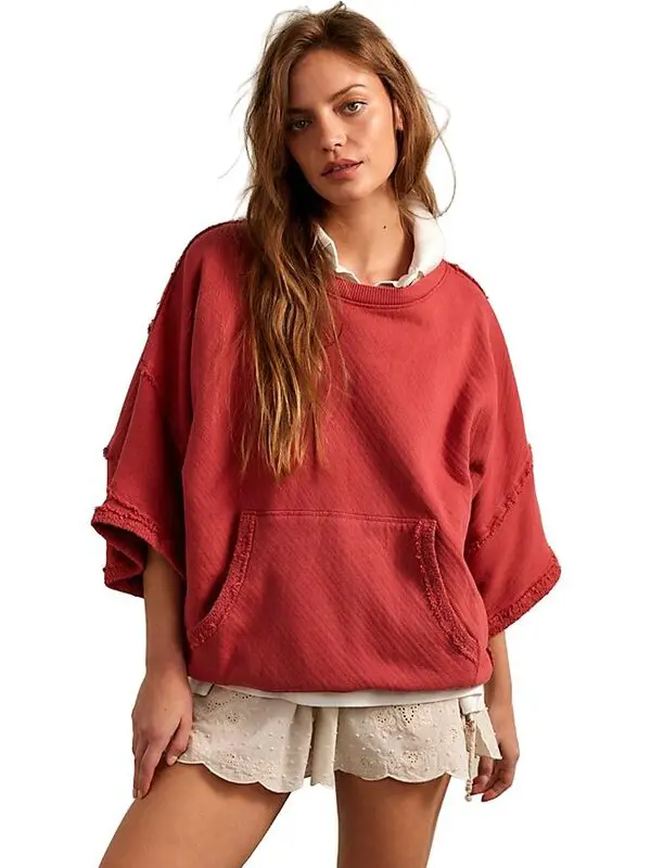 Free People We The Free Dweller Pullover - Racing Red
