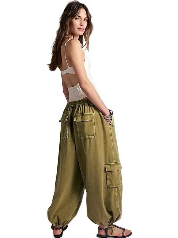 Free People Bobbi Pull-on Cargo Trousers - Army