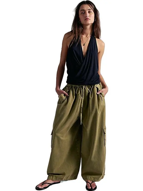 Free People Bobbi Pull-on Cargo Trousers - Army