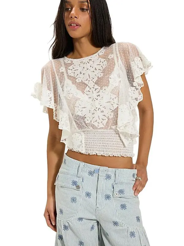 Free People Eclipse Garden Top - Ivory