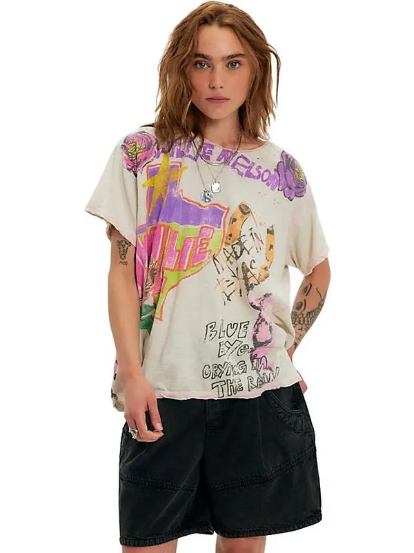 MAGNOLIA PEARL X Willie Nelson Standing Oversized Tee - White