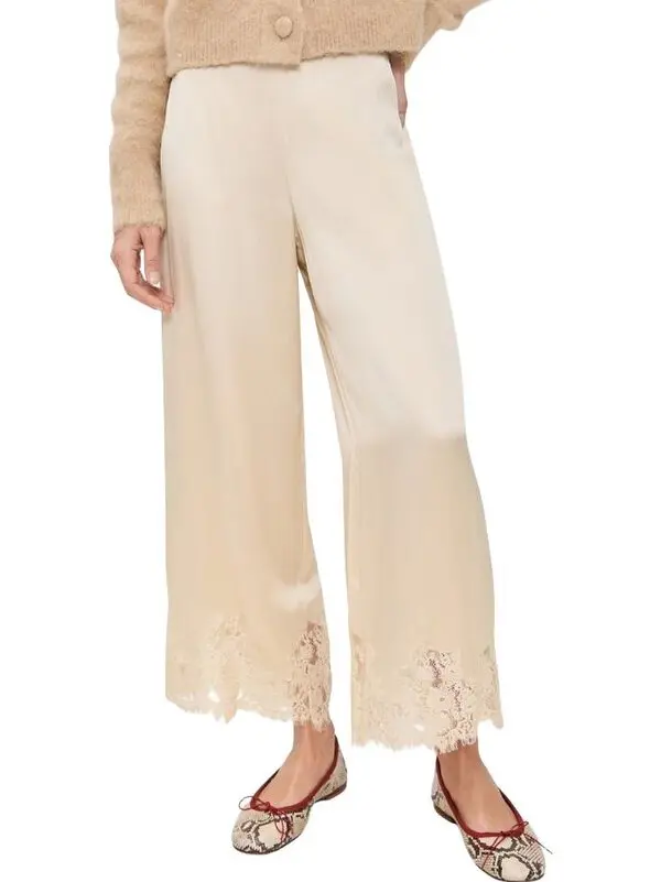 REFORMATION Carolina Silk Pant - Almond