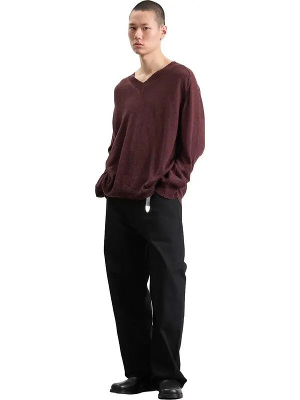 Our Legacy Linen Rue V-neck Jumper - Cabernet