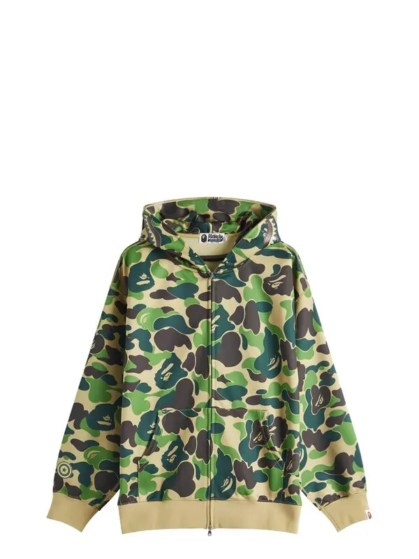 A BATHING APE Abc Camo Rayon Shark Full Zip Hoodie - Green