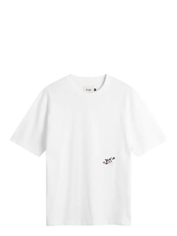 DRAKE'S Blackthorn Embroidered Hiking T-shirt - White