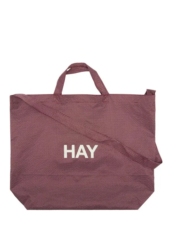 HAY Grid Crossover Bag Medium - Burgundy