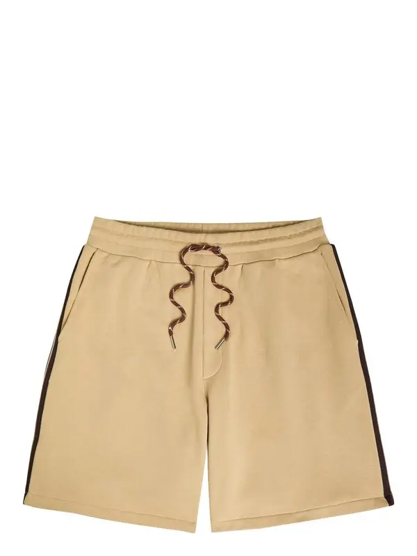 Moncler Striped Cotton Shorts - Beige