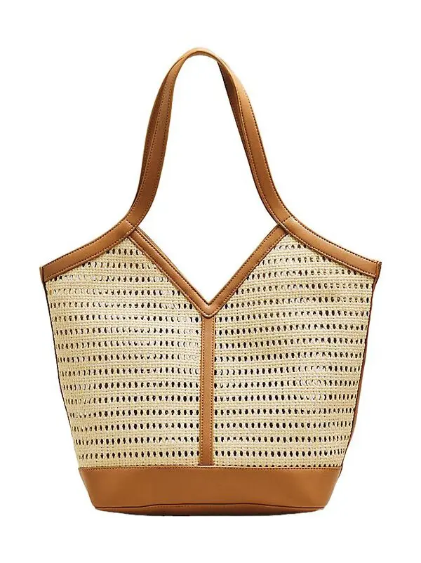 SHIRALEAH Tosca Woven Tote Bag - Tan