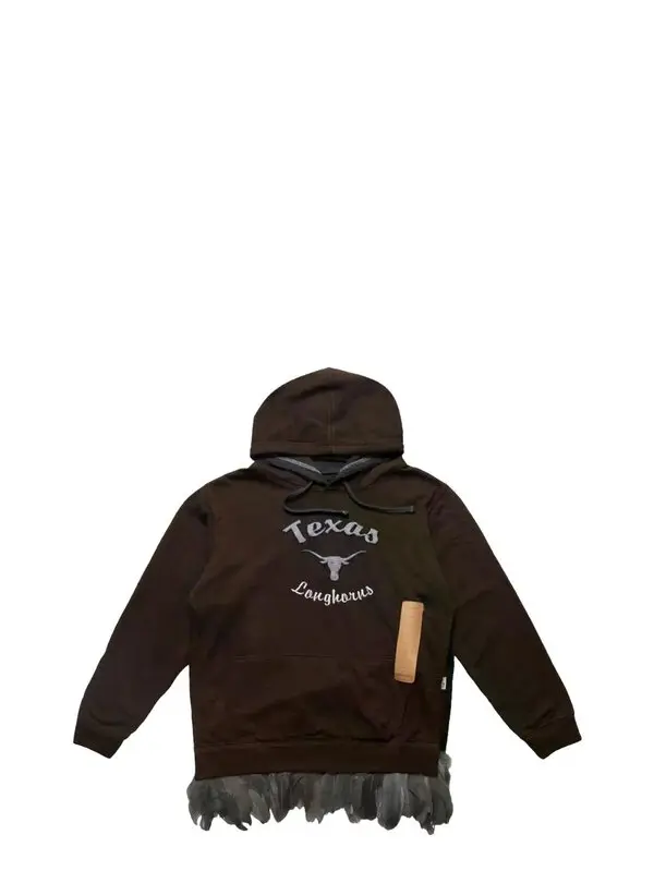 4SDESIGNS Feather-trim Texas Longhorns Hoodie - Brown