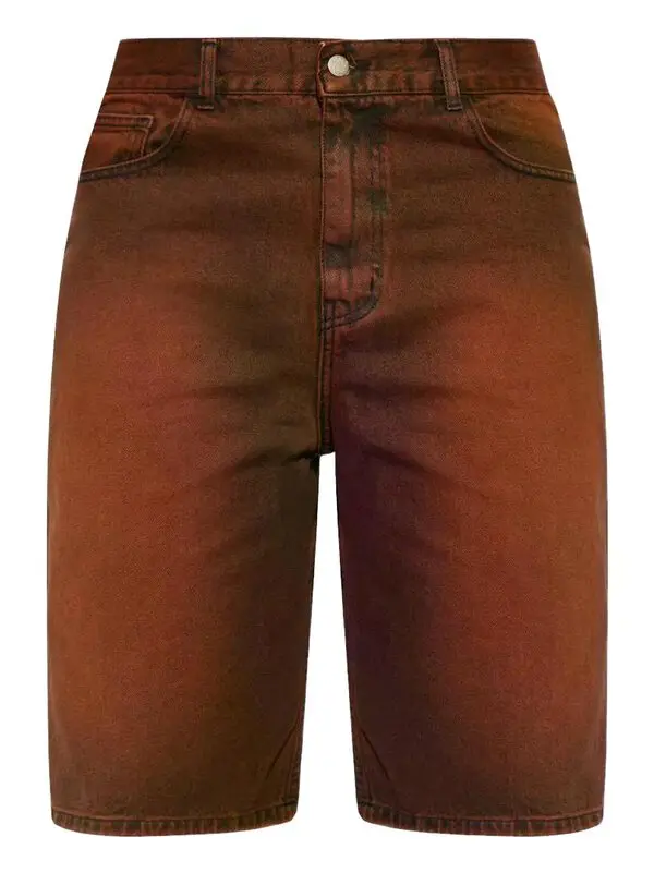 CARNE BOLLENTE Lettering-embroidery Shorts - Brown