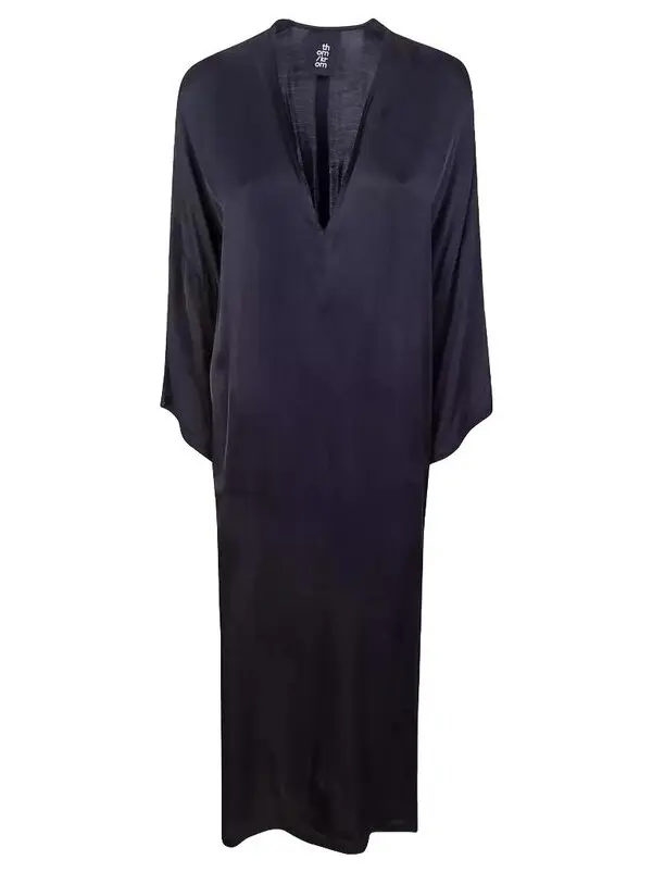 THOM KROM Midi V-neck Dress - Black