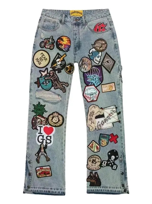 GODSPEED Patchwork Jeans - Blue