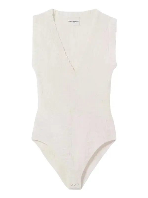 Claudie Pierlot Sleeveless V-neck Knit Bodysuit - Neutrals