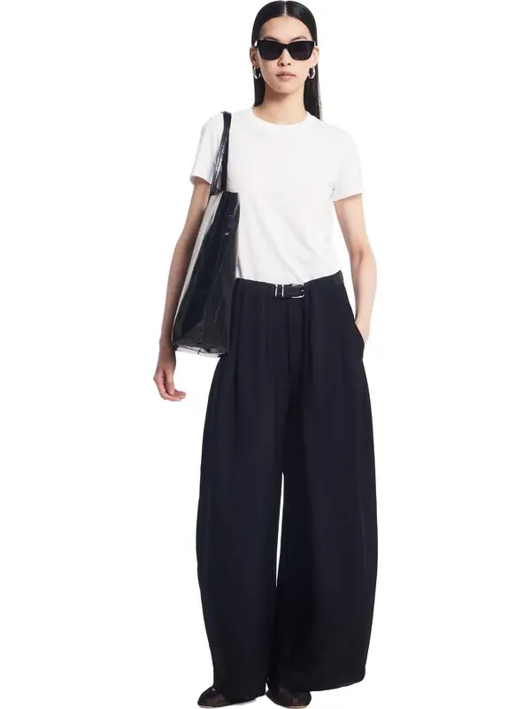 NINETY PERCENT Juniper Pleated Trousers - Black