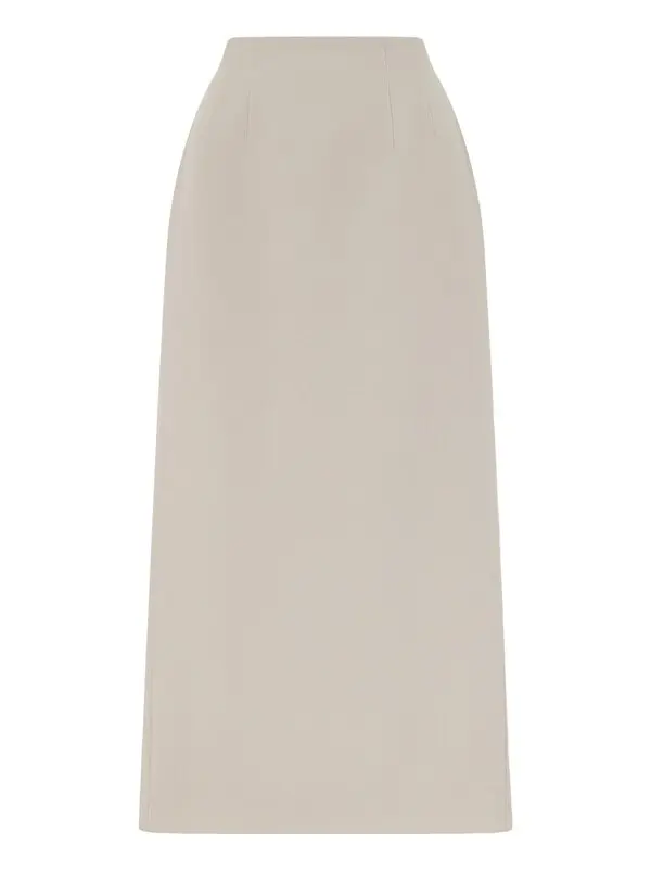 Wardrobe.NYC Wool Column Skirt - Neutrals