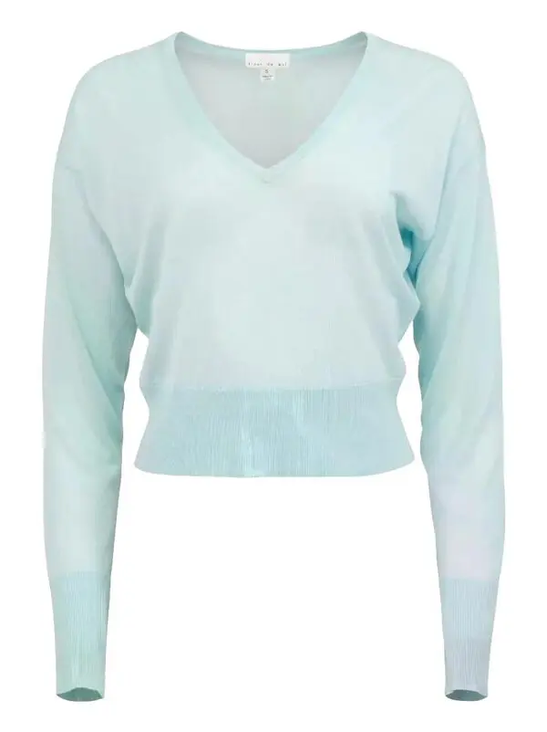 FLEUR DU MAL V-neck Knit Top - Green