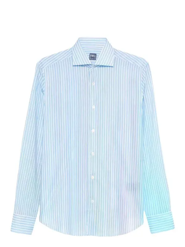 Fedeli Striped-pattern Shirt - Blue