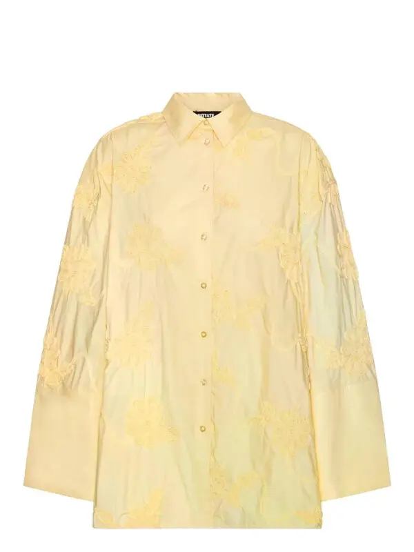 ROTATE BY BIRGER CHRISTENSEN Floral-appliqué Oversized Shirt - Yellow