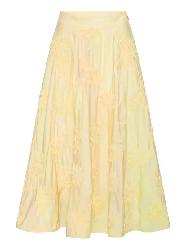 ROTATE BY BIRGER CHRISTENSEN Floral Appliqué Maxi Skirt - Yellow