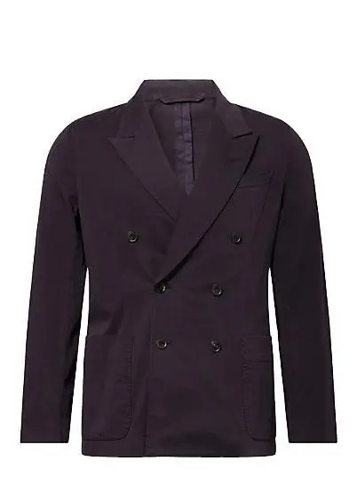 Paul Smith Double-breasted Cotton-blend Blazer - Blue