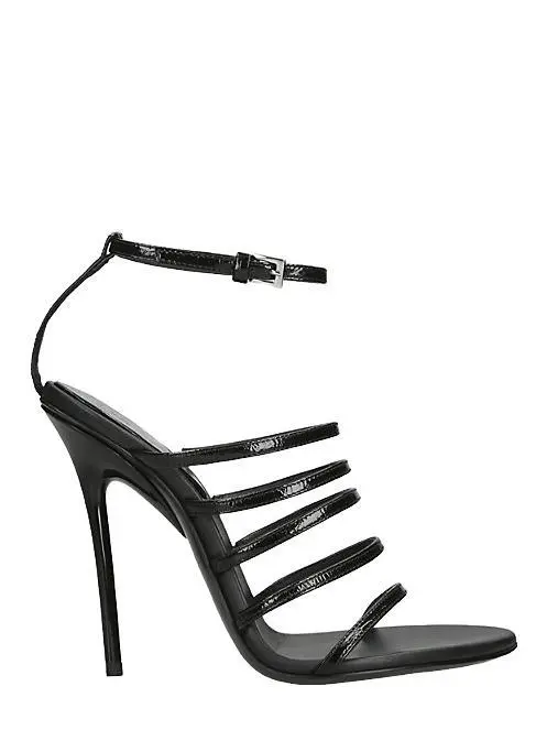 Alaïa Multi-strap Patent-leather Heeled Sandals - Black