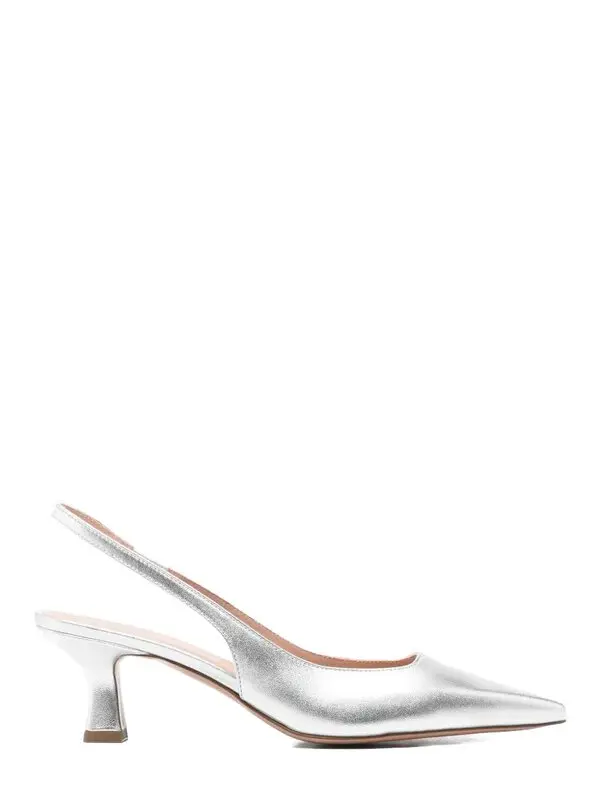 FESTA MILANO Arabel Slingback Leather Pumps - Silver