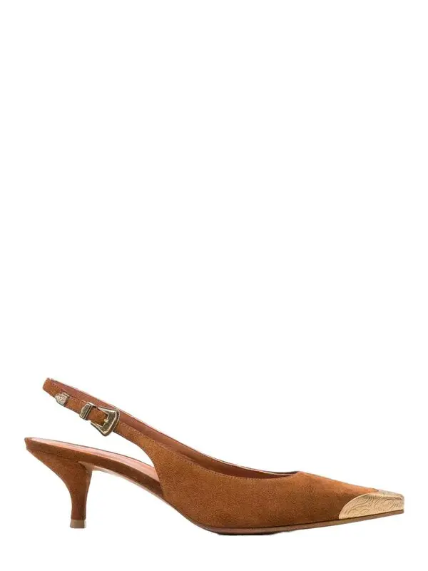 Roberto Festa Teseo Buckle Detail Leather Pumps - Brown