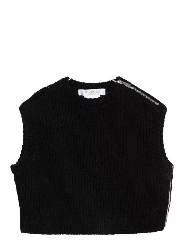 Max Mara Knitted Zip Top - Black