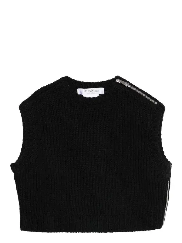 Max Mara Knitted Zip Top - Black