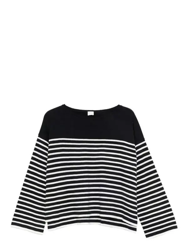 C.T.PLAGE Striped Long-sleeve Sweater - Blue