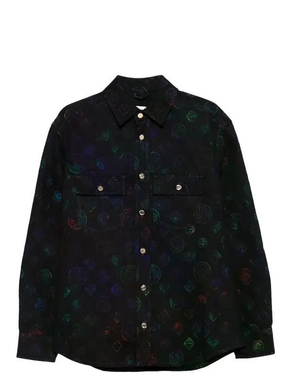Casablanca Logo-pattern Denim Shirt - Black
