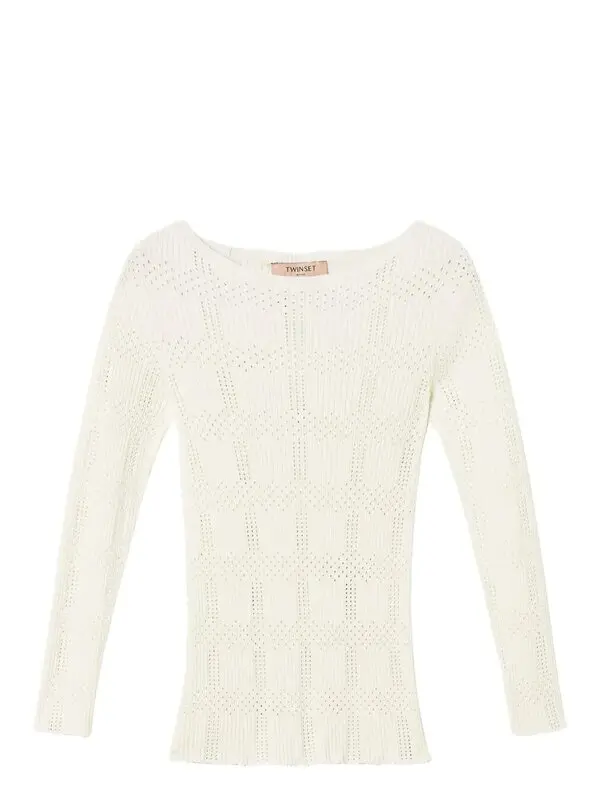 TWINSET Round Neck Sweater - White