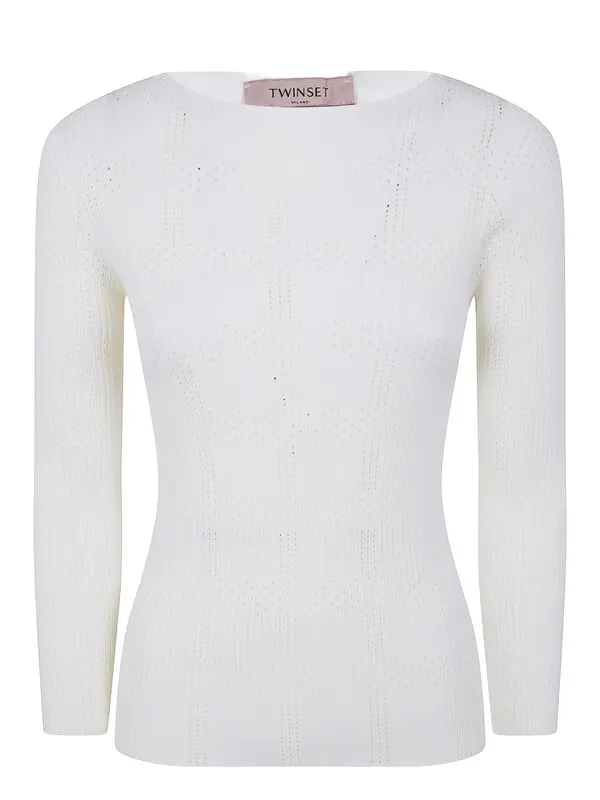 TWINSET Round Neck Sweater - White