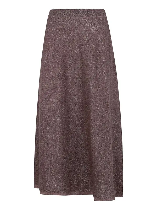 D.exterior Flared Skirt - Brown