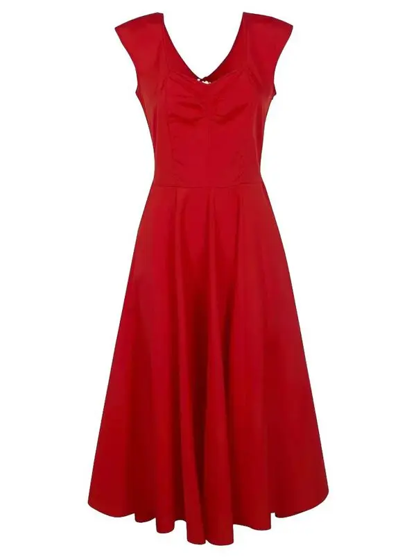 Aspesi Cotton Midi Dress - Red