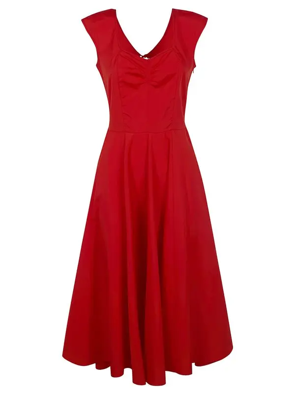 Aspesi Cotton Midi Dress - Red