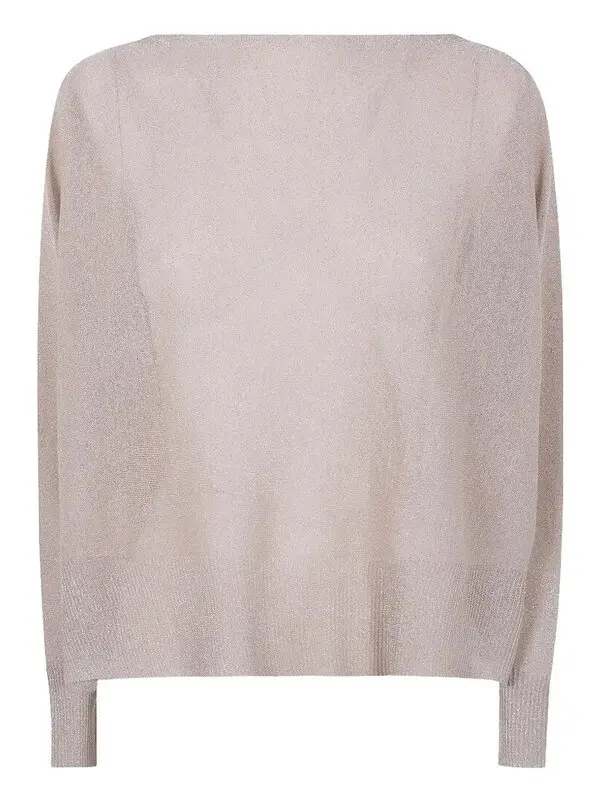 D.exterior Oversized Long Sleeve Sweater - Metallic