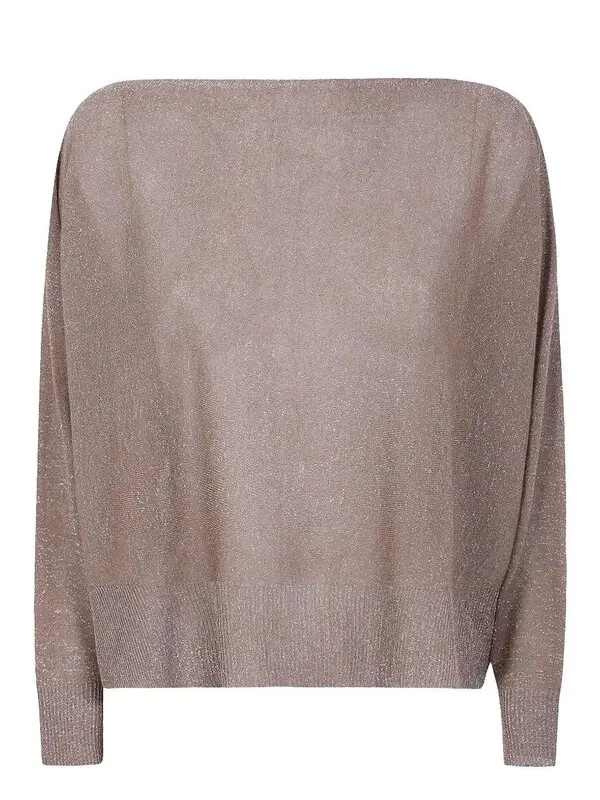 D.exterior Oversized Long Sleeve Sweater - Brown