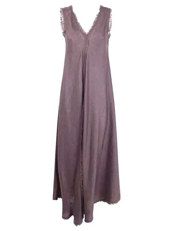 P.a.r.o.s.h Beach26 Linen Midi Dress - Brown