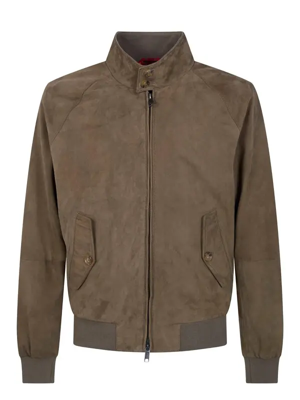 BARACUTA G9 Suede Bomber Jacket - Green