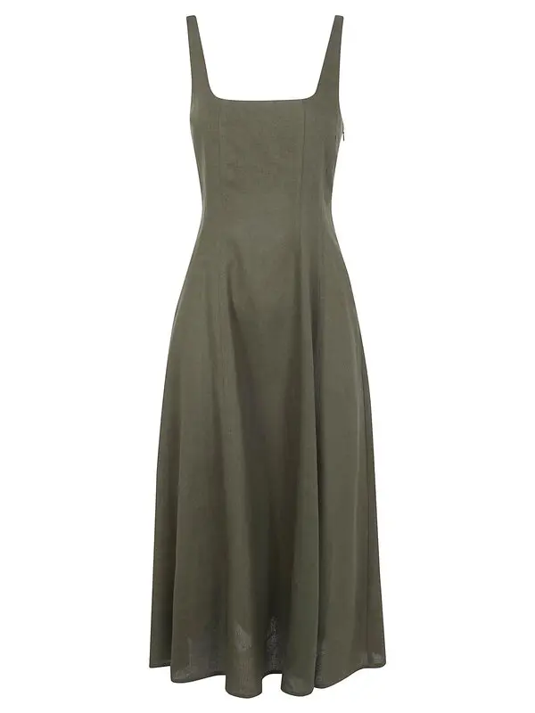 TWINSET Linen-blend Midi Dress - Green