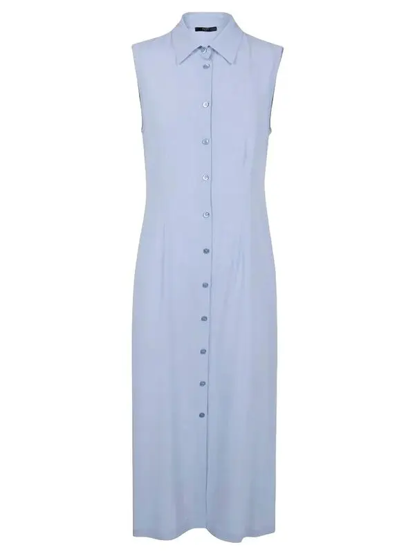Seventy Crepe Mix Silk Midi Dress - Blue