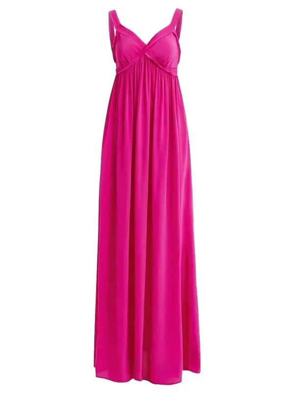 Essentiel Antwerp Jacobean Maxi Babydoll Dress - Pink